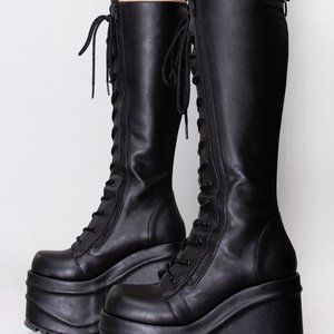 Demonia | Shoes | Demonia Wave 20 Void Walker Black Platform Boots ...